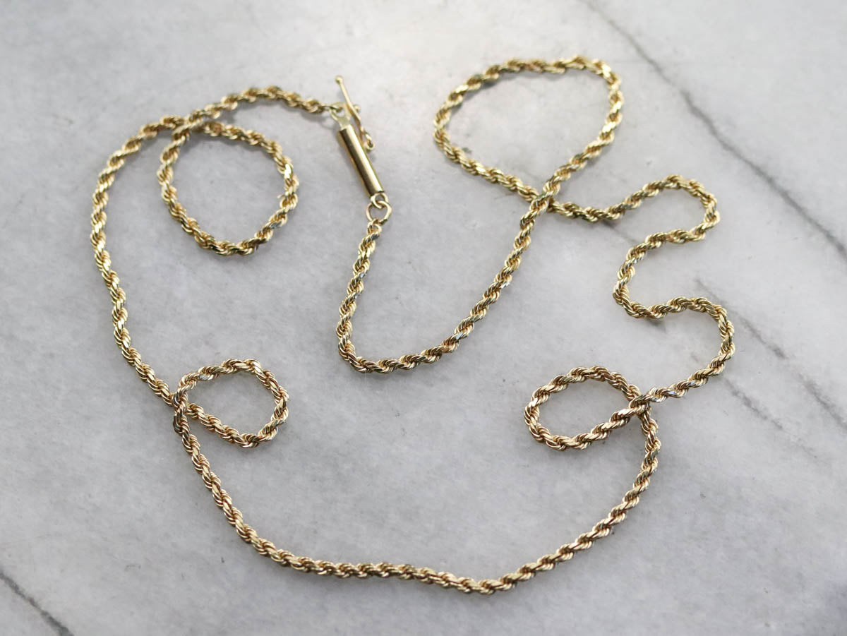 Gold Twisted Rope Chain Necklace