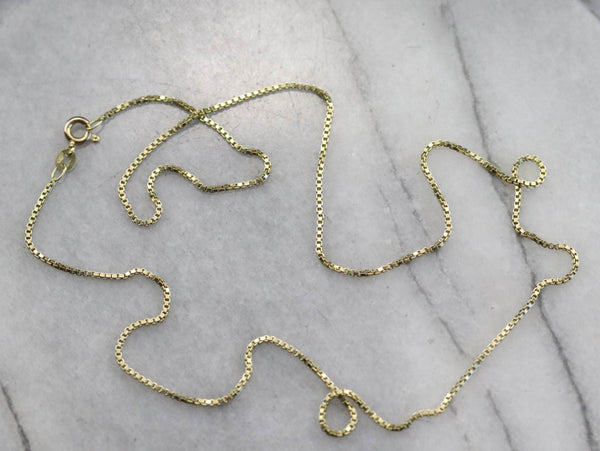 14-Karat Yellow Gold Box-Link Chain - Market Square Jewelers