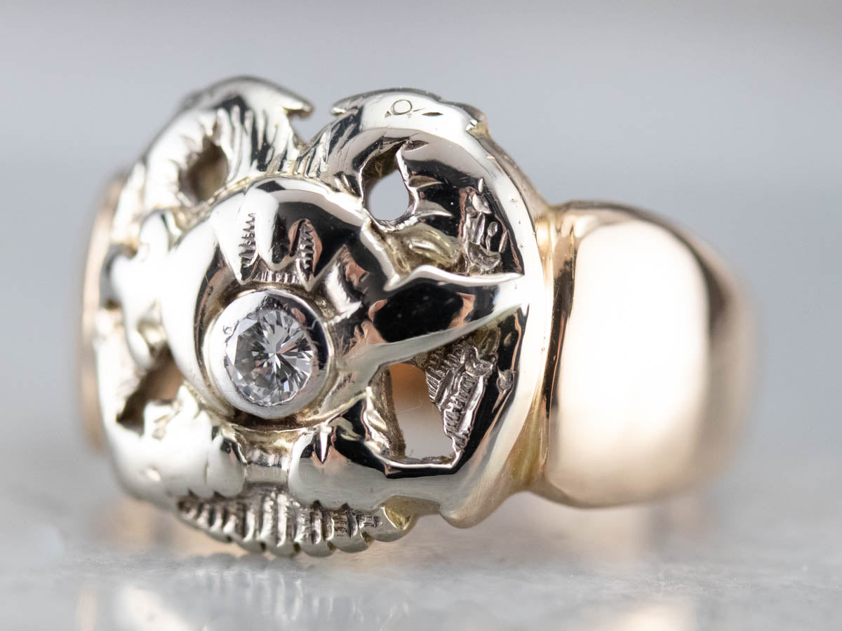 Men's Vintage Diamond Shriner Ring - Market Square Jewelers