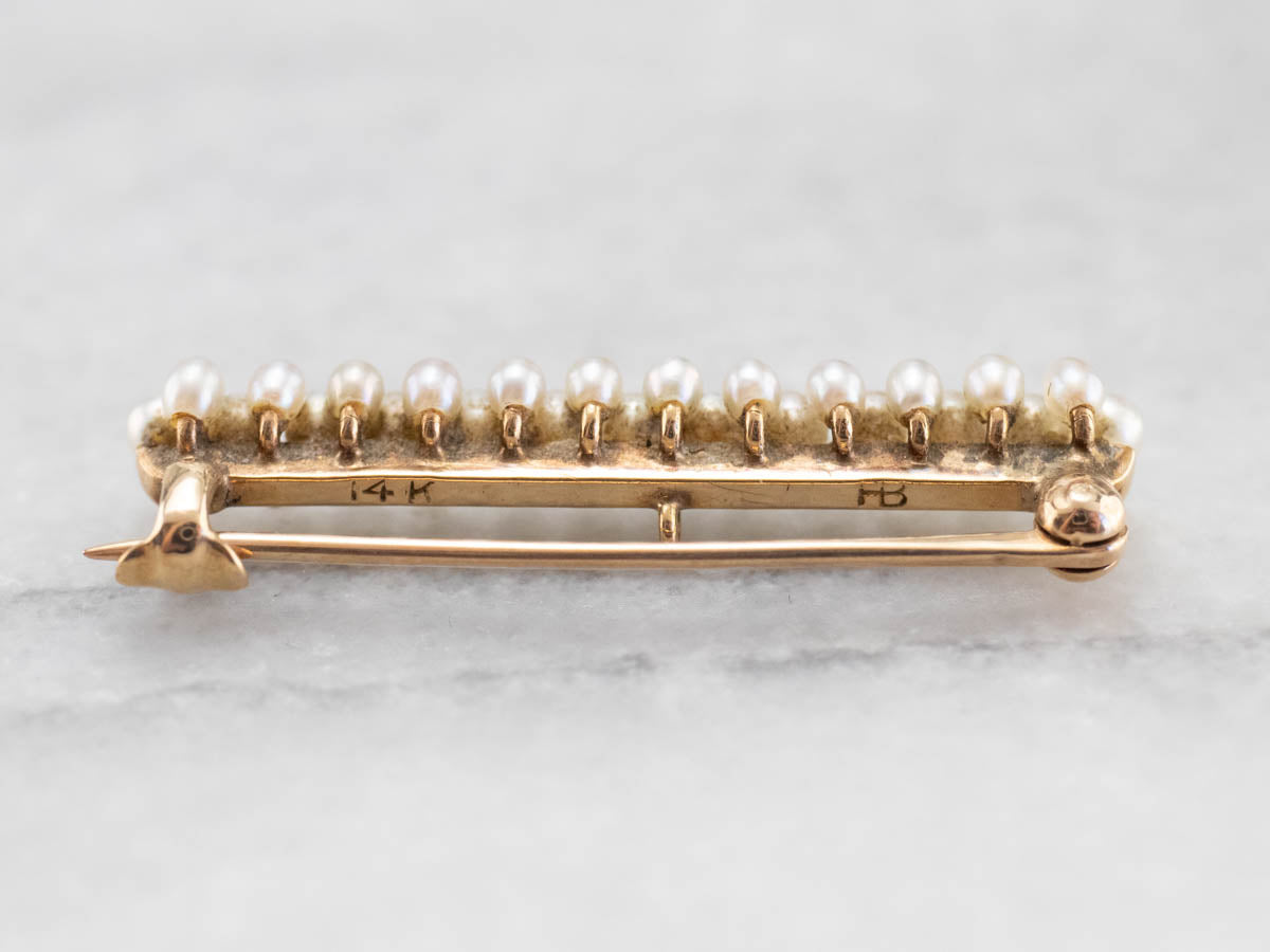 Gold Antique Pearl Lingerie Pin - Market Square Jewelers