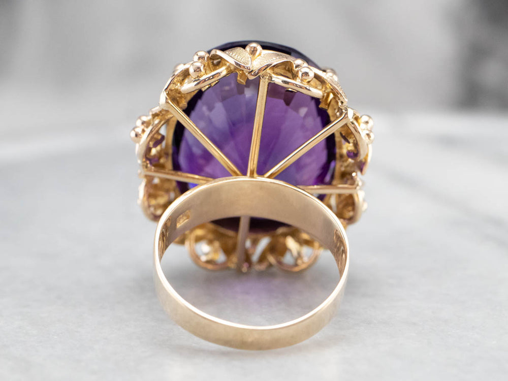 Botanical Amethyst Gold Statement Ring - Market Square Jewelers