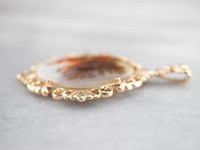 Gold Shazar Stone Agate Pendant
