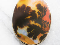 Gold Shazar Stone Agate Pendant