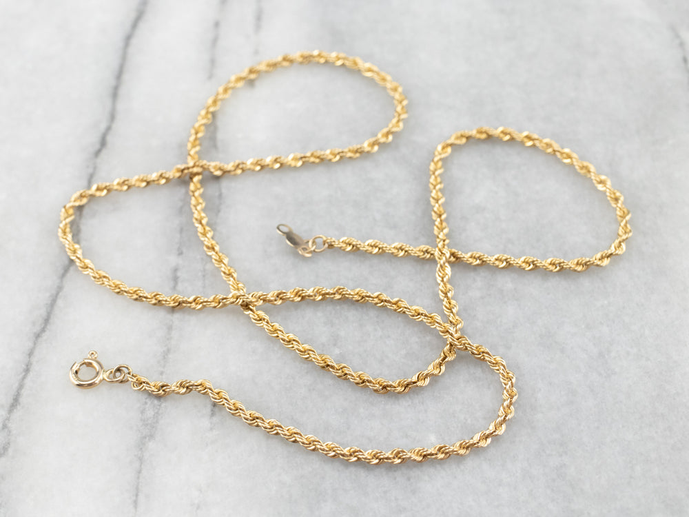 14K Gold Twisted Rope Chain Necklace - Market Square Jewelers