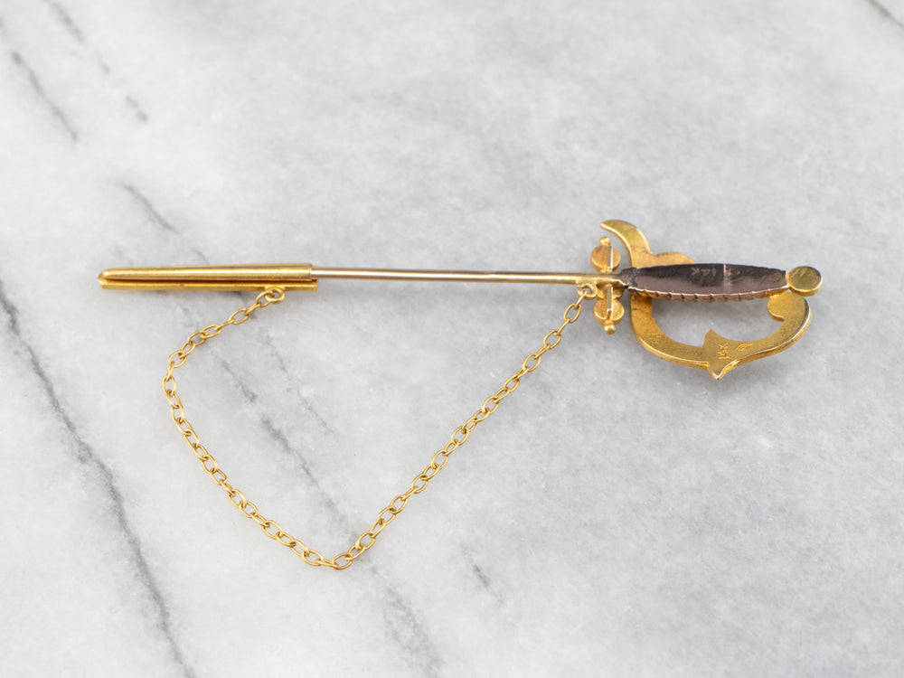 Antique Sword Seed Pearl Stick Pin - Market Square Jewelers
