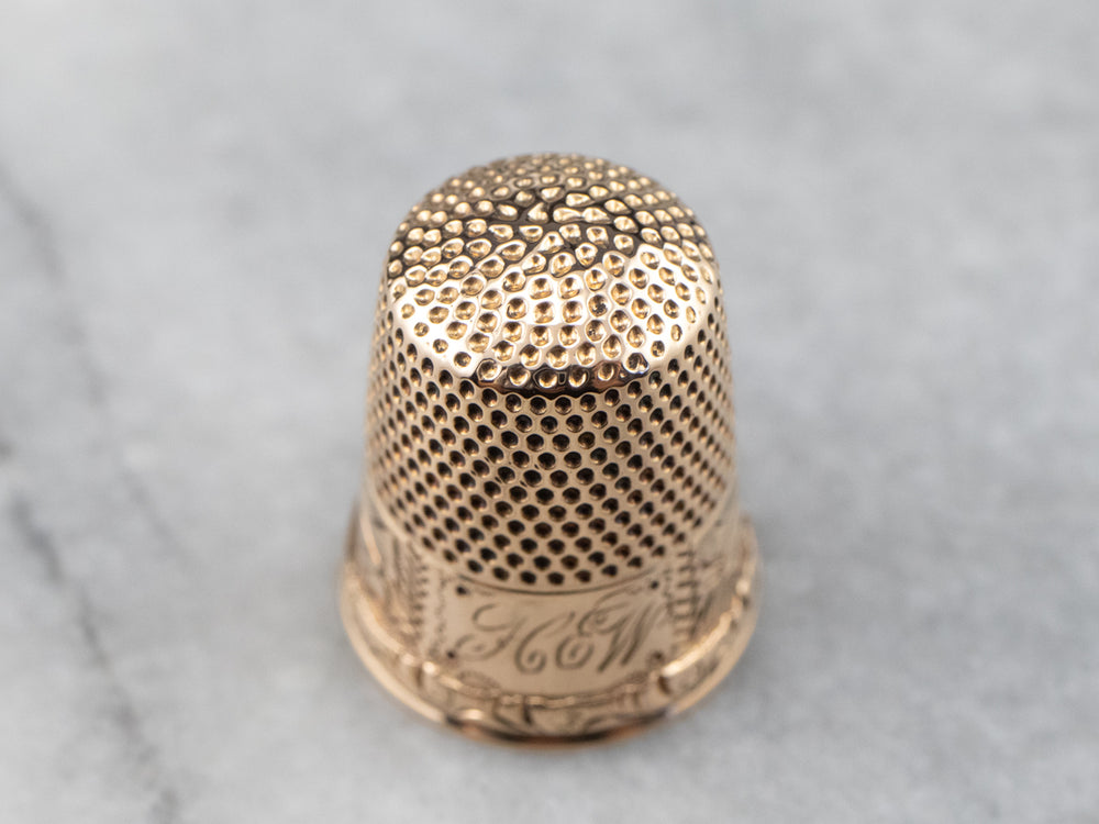 Victorian Rose Gold Thimble - Market Square Jewelers