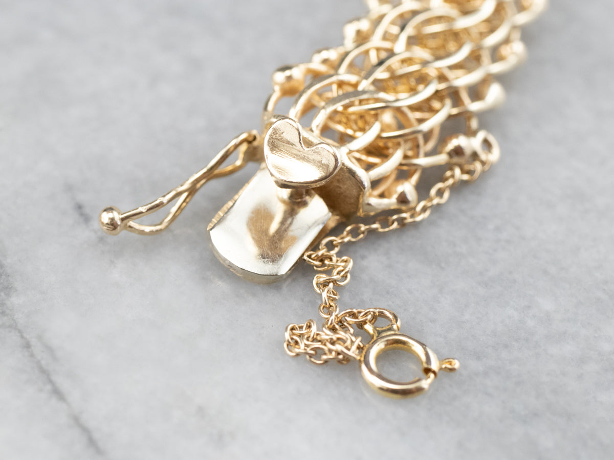 14K Gold Woven Chain Statement Bracelet - Market Square Jewelers