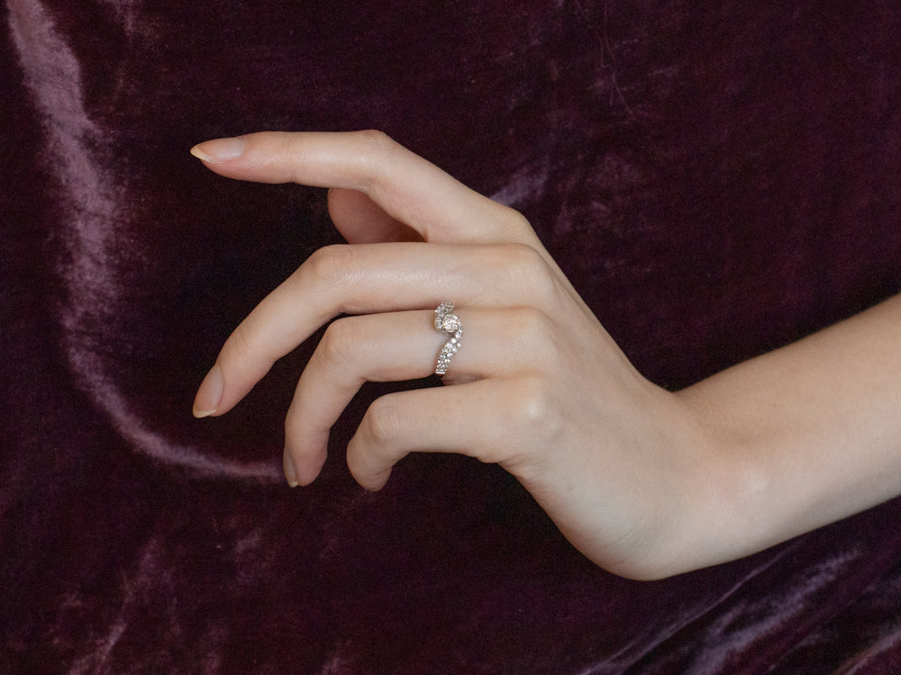 Modern Diamond Bypass Ring - Market Square Jewelers