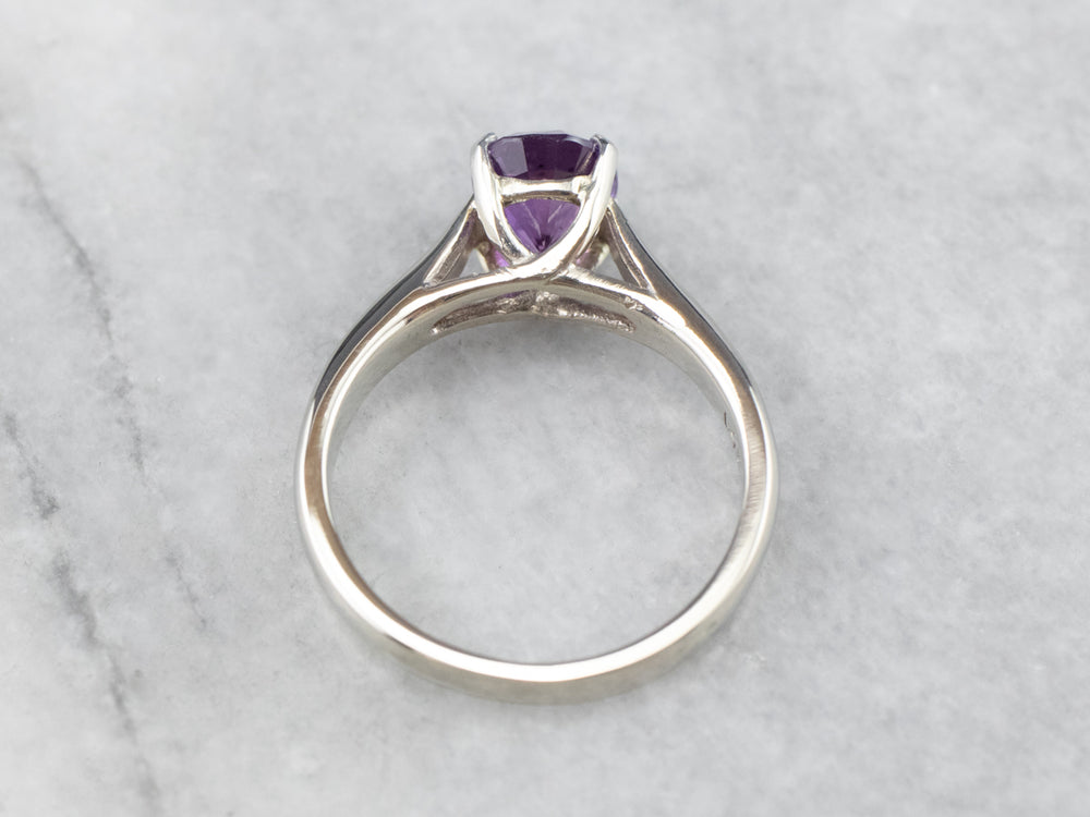 Color Changing Sapphire White Gold Solitaire Engagement Ring - Market ...