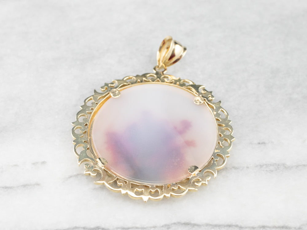 Gold Shazar Stone Agate Pendant - Market Square Jewelers