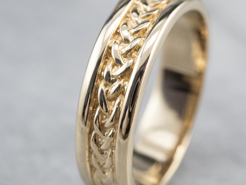 Vintage Gold Braided Pattern Band - Market Square Jewelers