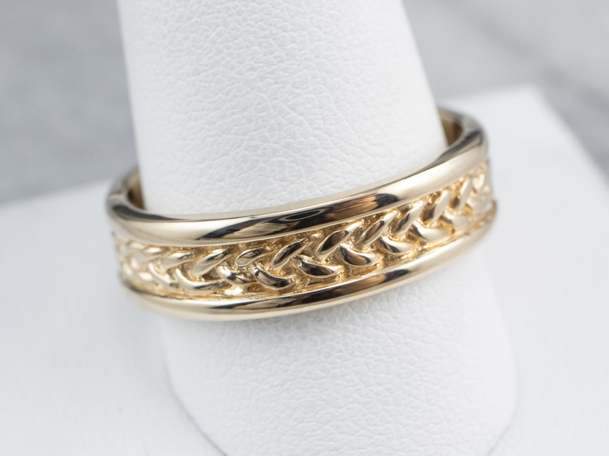 Vintage Gold Braided Pattern Band - Market Square Jewelers