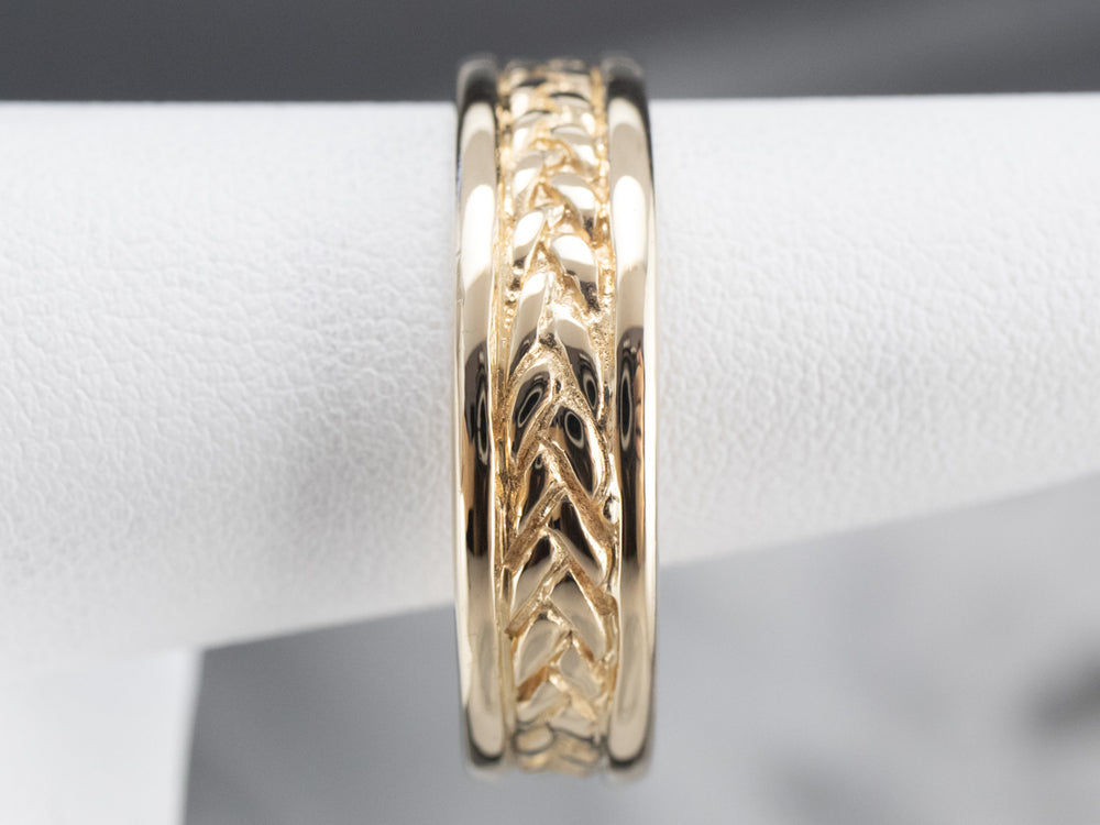 Vintage Gold Braided Pattern Band - Market Square Jewelers