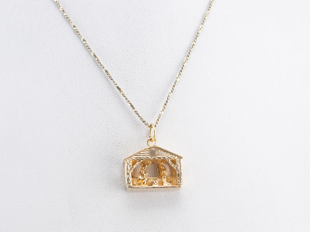 Vintage Gold Manger Charm Pendant - Market Square Jewelers