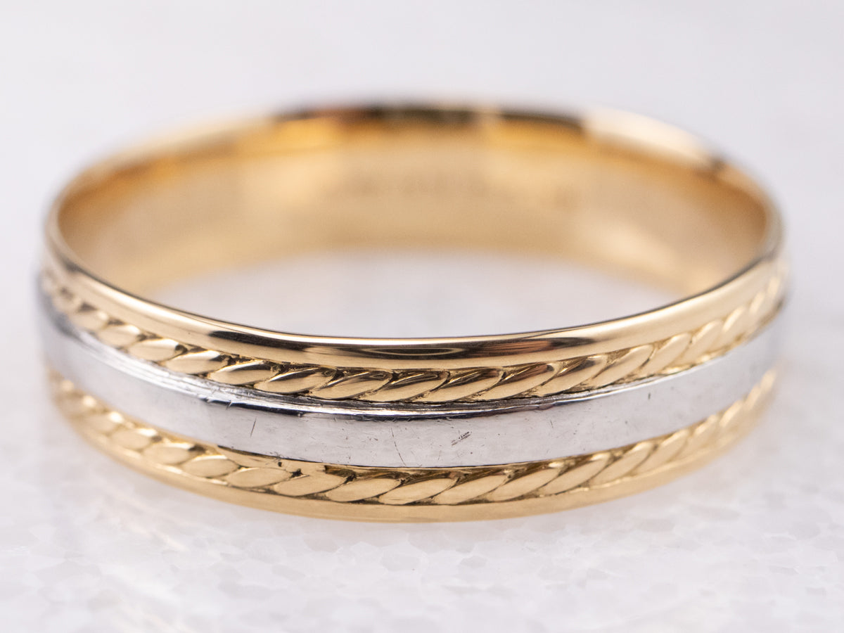 Mixed Metal Nautical Rope Twist Band - Market Square Jewelers