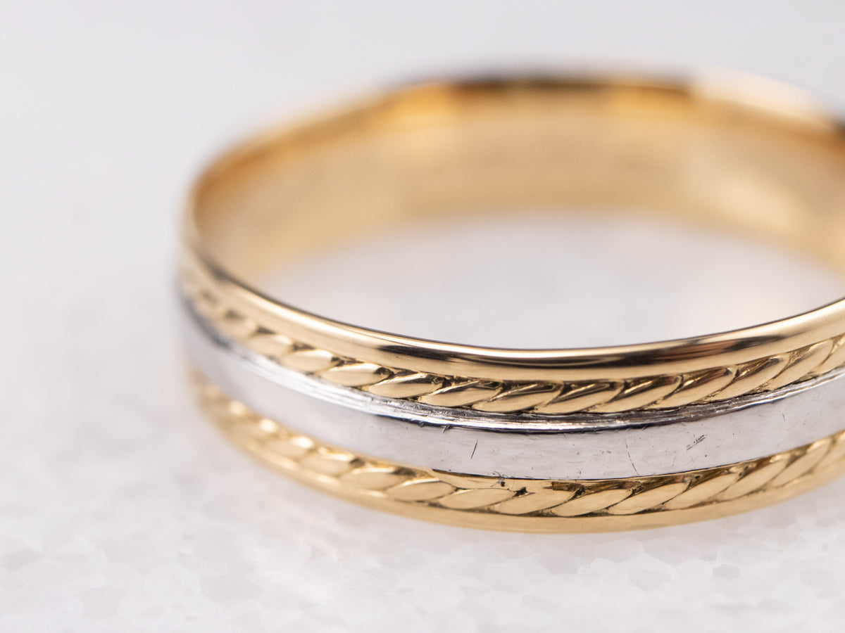Mixed Metal Nautical Rope Twist Band - Market Square Jewelers