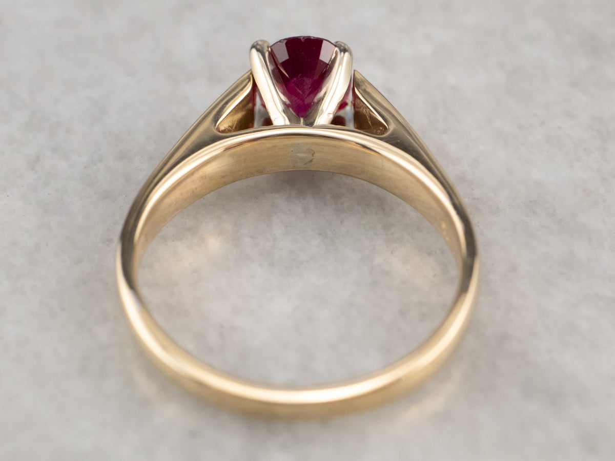 Raspberry Ruby Solitaire Ring - Market Square Jewelers