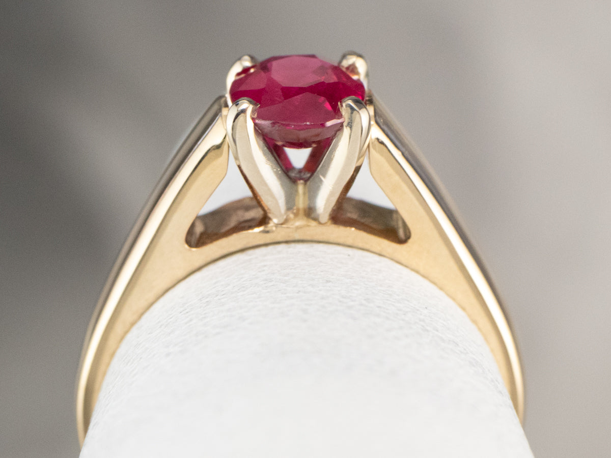 Raspberry Ruby Solitaire Ring - Market Square Jewelers