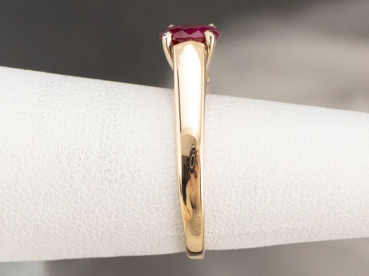 Raspberry Ruby Solitaire Ring - Market Square Jewelers
