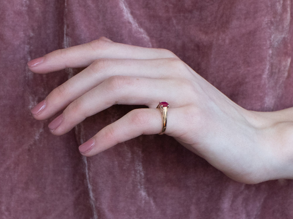 Raspberry Ruby Solitaire Ring - Market Square Jewelers