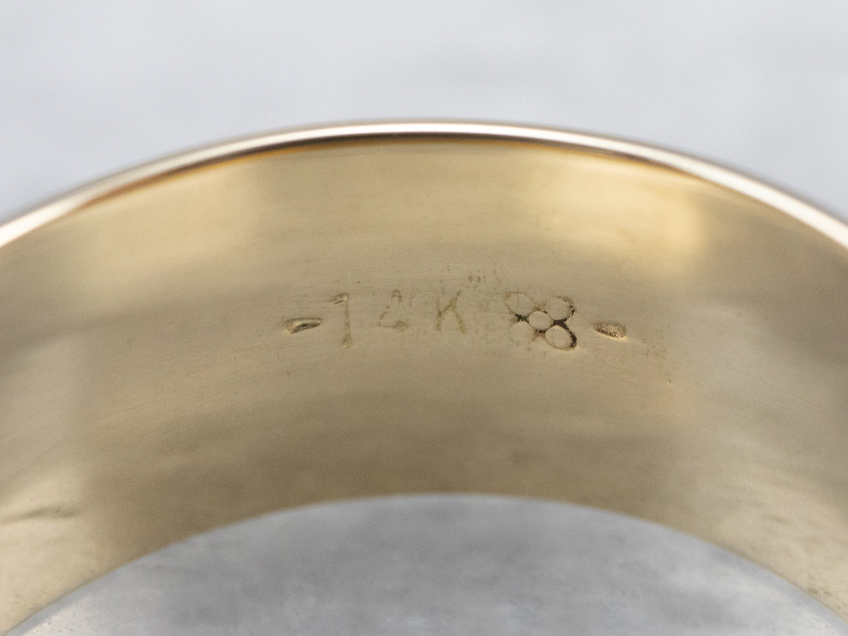 Wide Plain Gold Wedding Band Ring - Market Square Jewelers