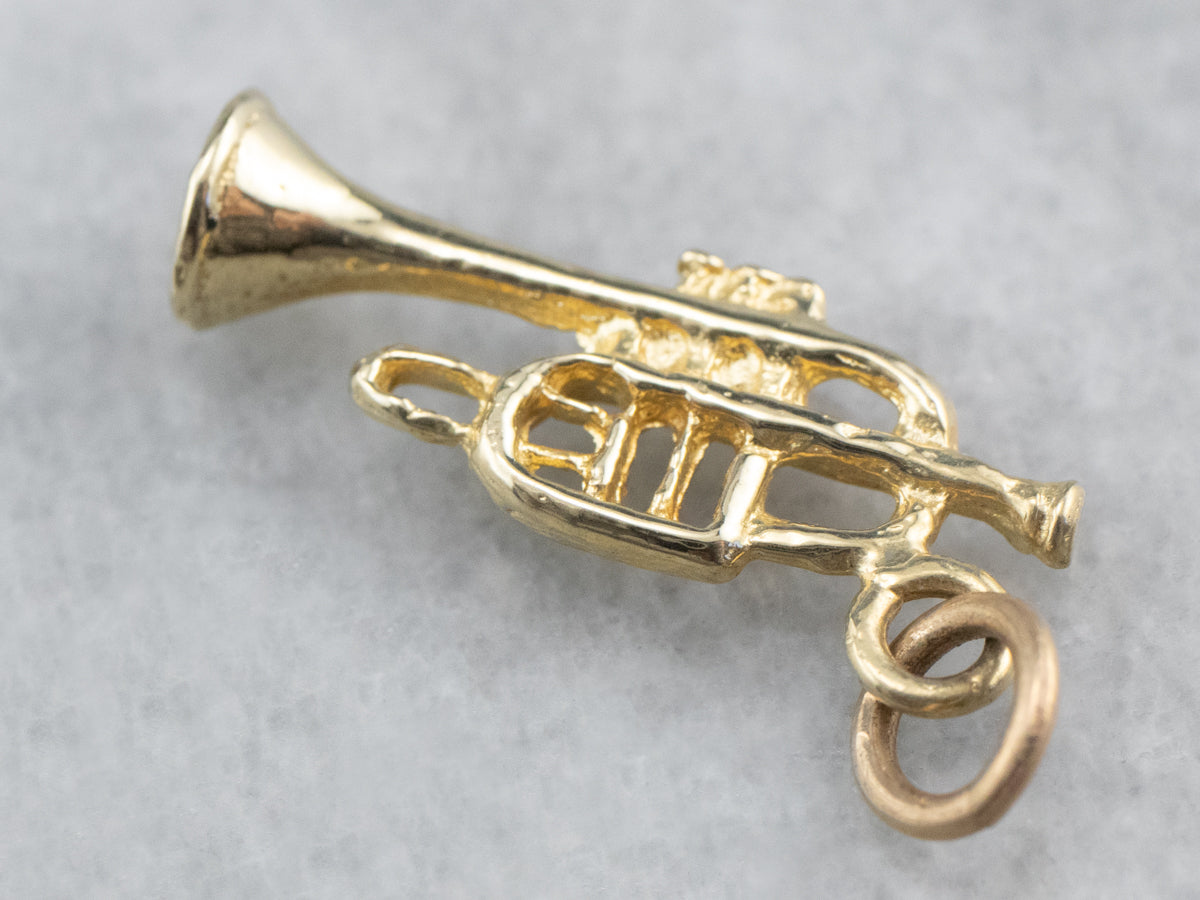 14K Gold Trumpet Charm - Market Square Jewelers