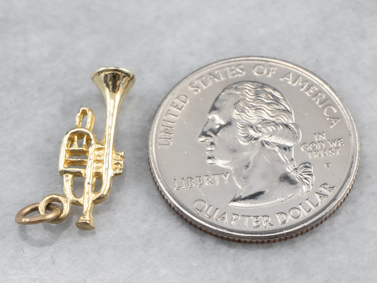 14K Gold Trumpet Charm - Market Square Jewelers