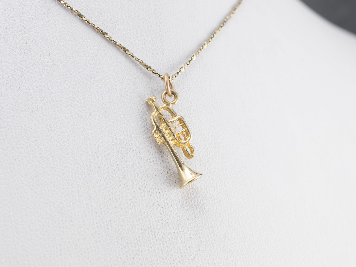 14K Gold Trumpet Charm - Market Square Jewelers