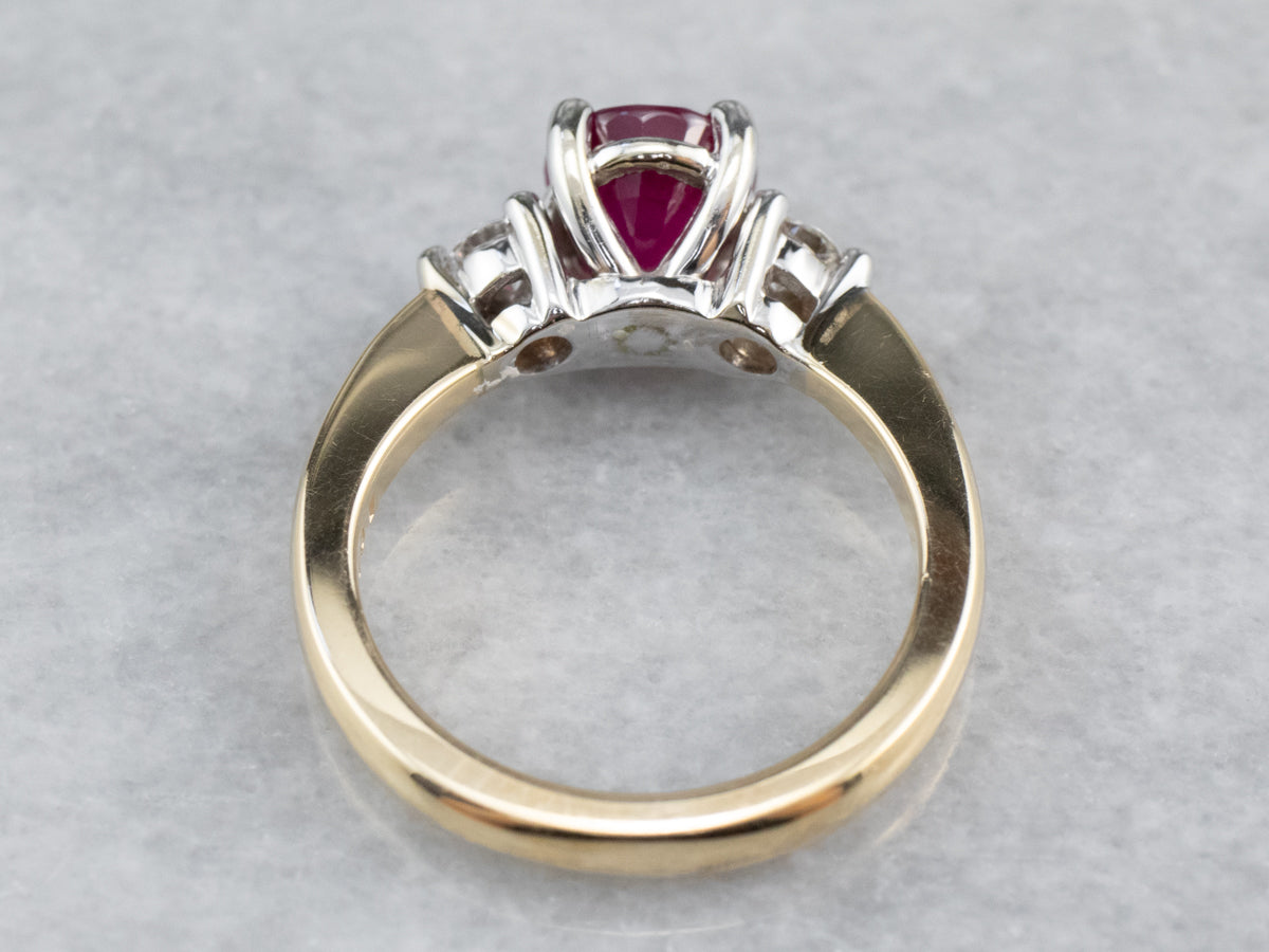 Ruby Diamond Gold Engagement Ring - Market Square Jewelers