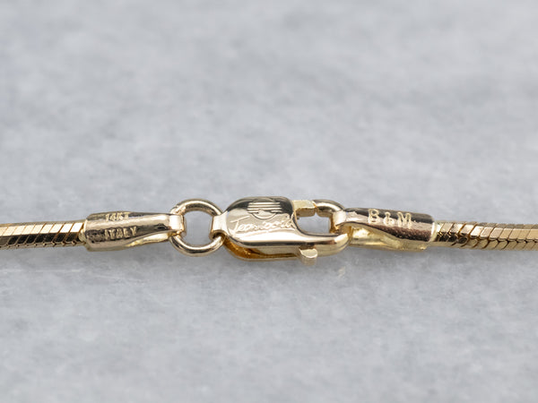 20-Inch Yellow Gold Snake Chain - Market Square Jewelers