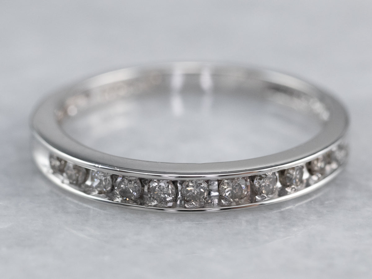 Platinum Bar Set Diamond Wedding Band - Market Square Jewelers