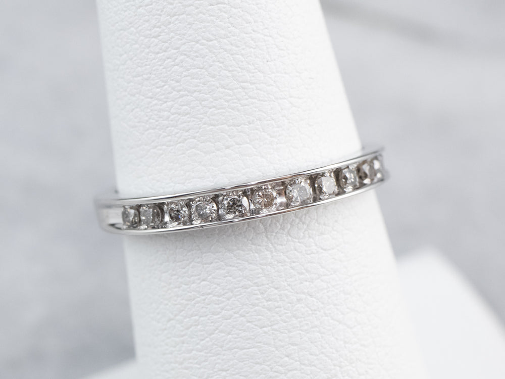 Platinum Bar Set Diamond Wedding Band - Market Square Jewelers