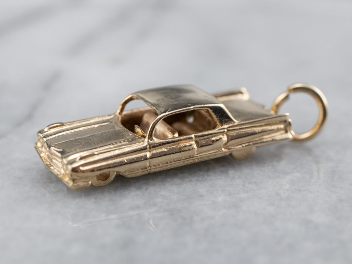 Vintage Cadillac Style Car Gold Charm - Market Square Jewelers