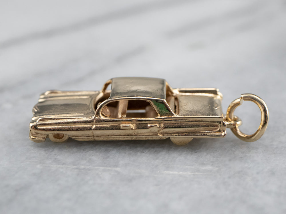 Vintage Cadillac Style Car Gold Charm - Market Square Jewelers