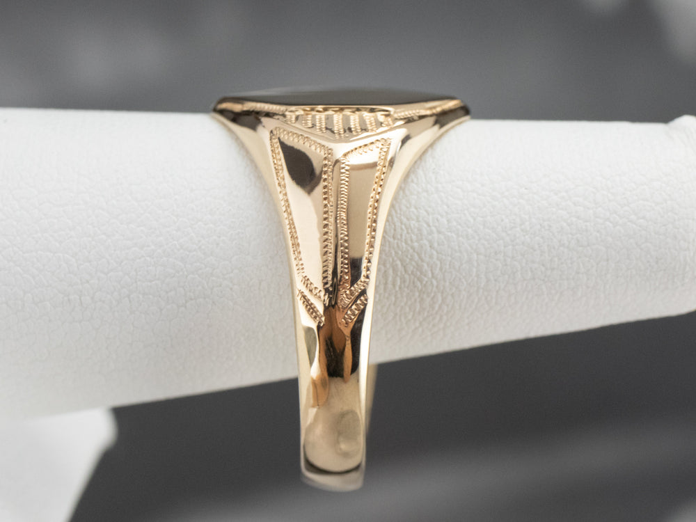 Vintage Gold Hexagonal Signet Ring - Market Square Jewelers