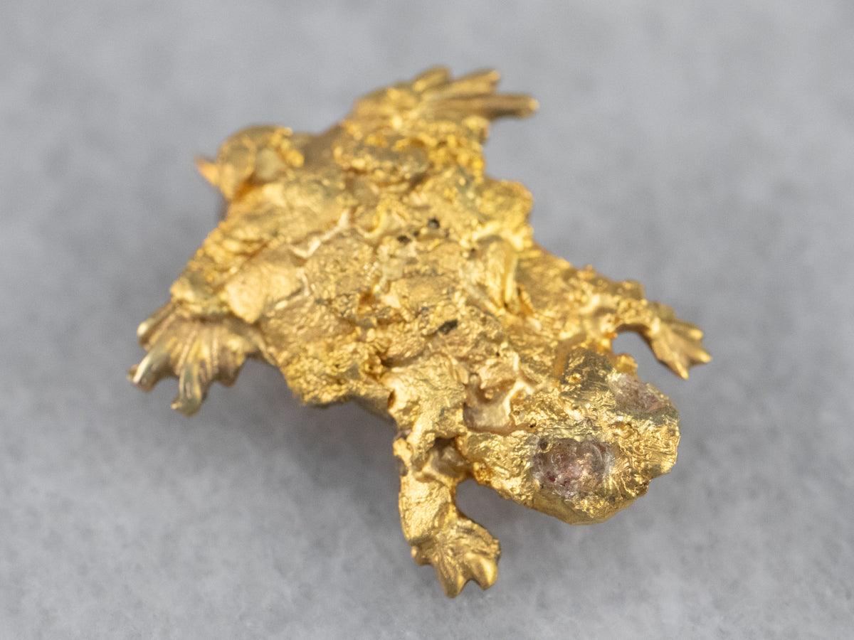 Gold Nugget Frog Pin - Market Square Jewelers