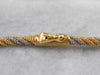 Two Tone 18K Gold Twisted Mesh Chain Necklace