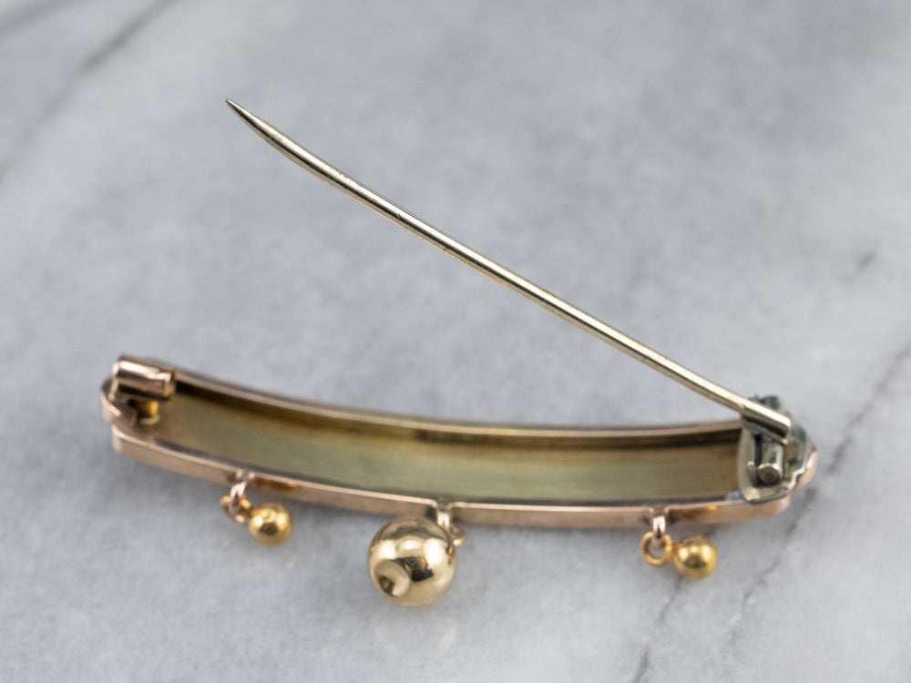 Antique "Gussie" Gold Bar Pin - Market Square Jewelers