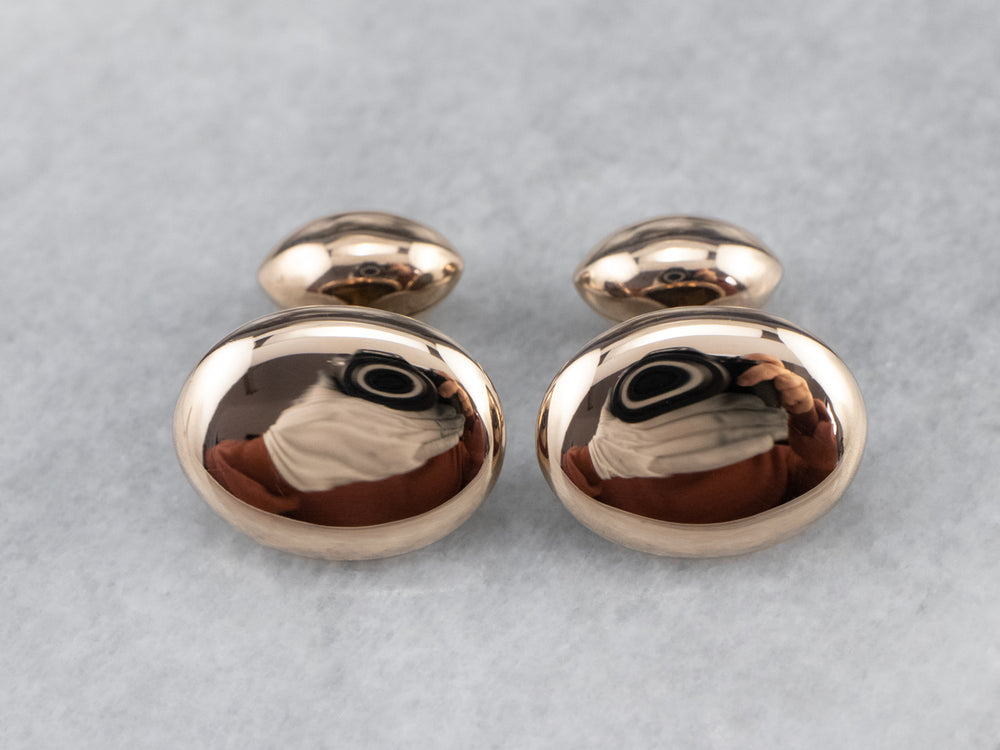 Antique Polished Rose Gold Cufflinks - Market Square Jewelers