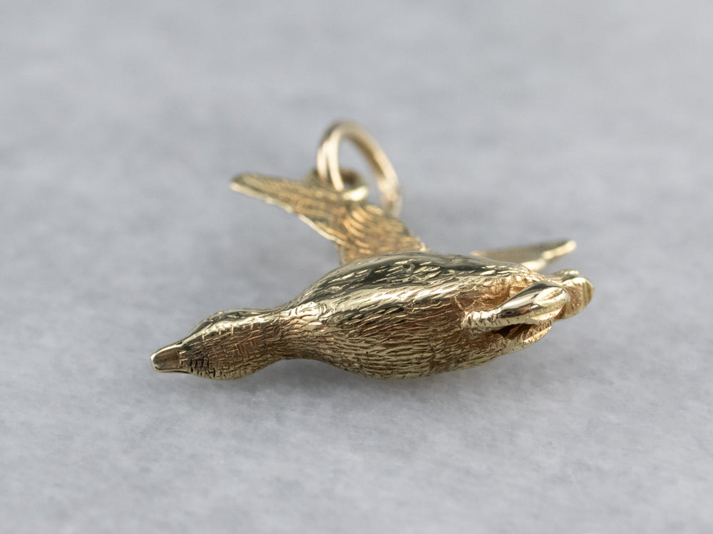 14K Gold Flying Duck Charm - Market Square Jewelers
