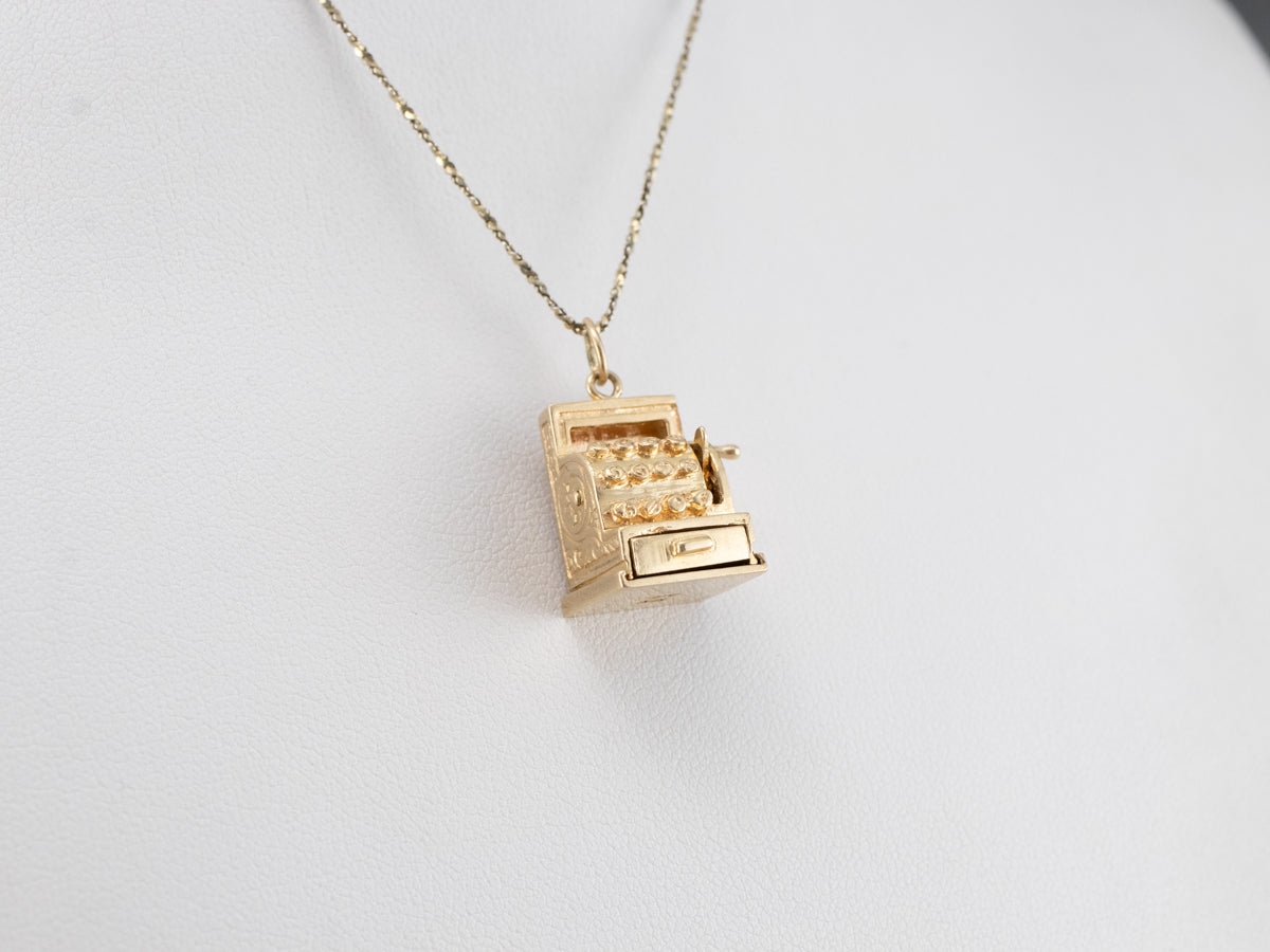 Vintage Gold Cash Register Charm - Market Square Jewelers