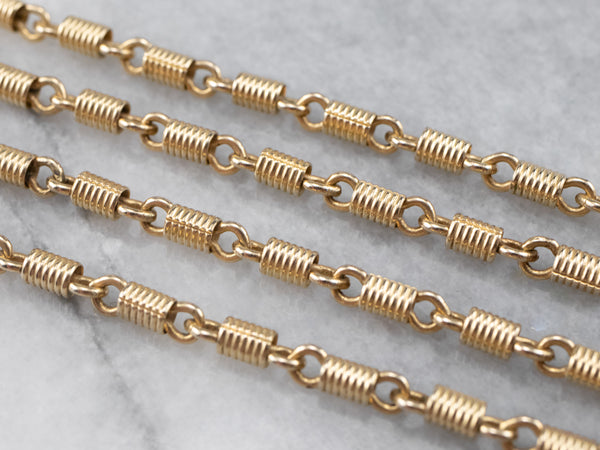 Long Gold Tube Link Chain - Market Square Jewelers