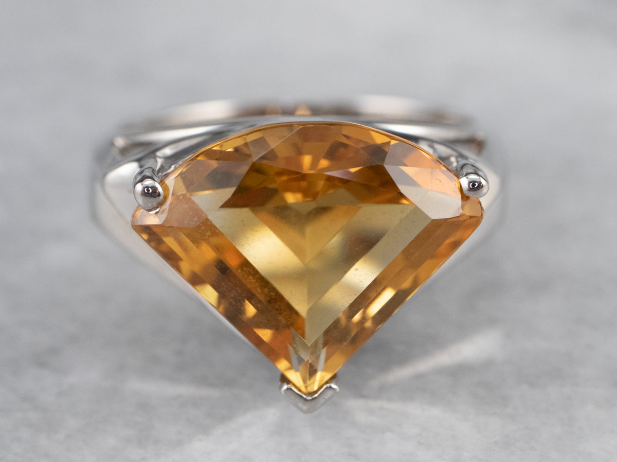 Fancy Cut Citrine Gold Statement Ring - Market Square Jewelers