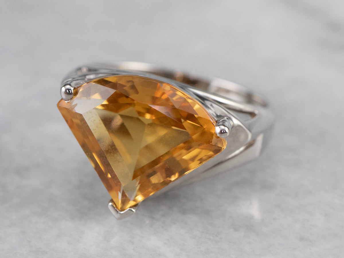 Fancy Cut Citrine Gold Statement Ring - Market Square Jewelers