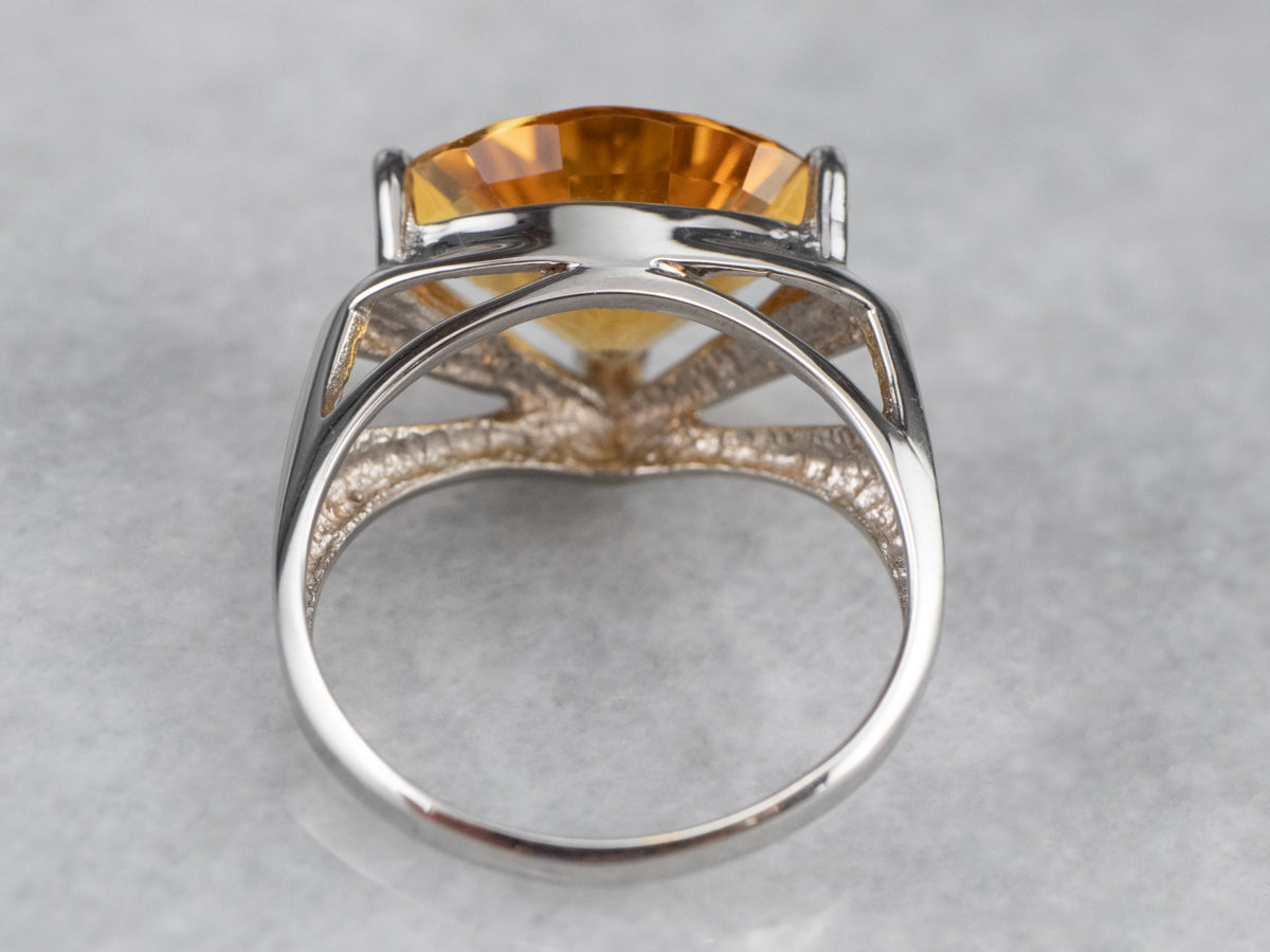 Fancy Cut Citrine Gold Statement Ring - Market Square Jewelers