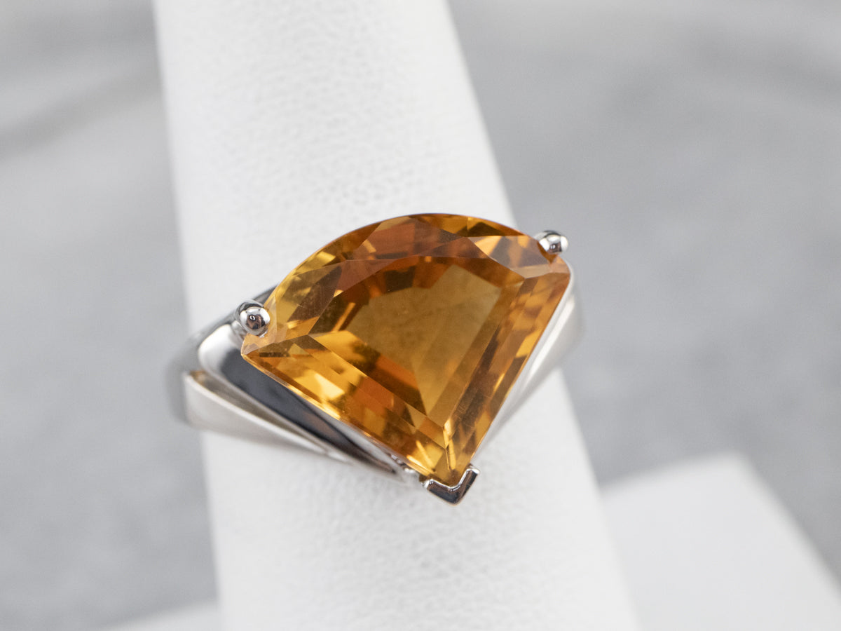 Fancy Cut Citrine Gold Statement Ring - Market Square Jewelers