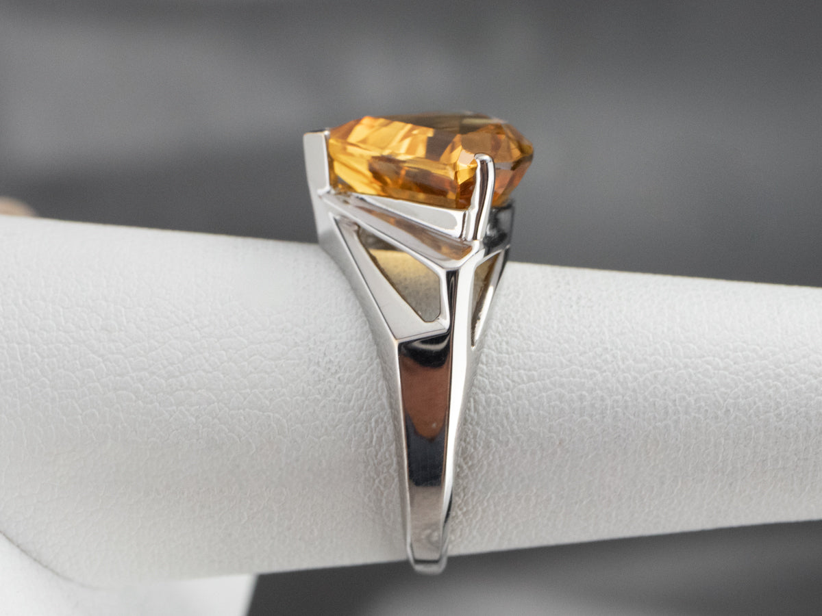 Fancy Cut Citrine Gold Statement Ring - Market Square Jewelers