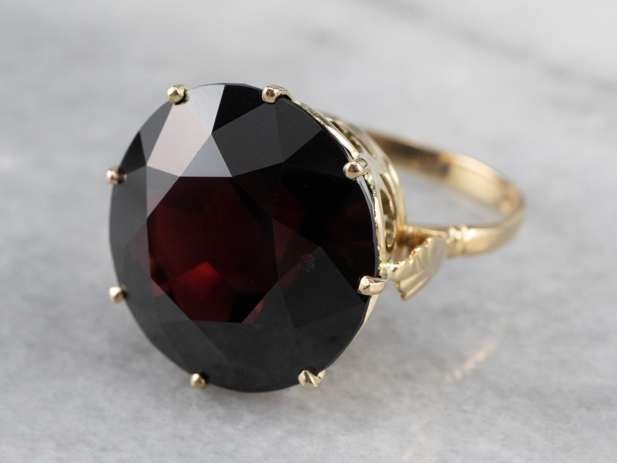 Round Pyrope Garnet Gold Cocktail Ring - Market Square Jewelers