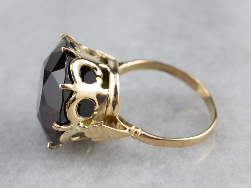 Round Pyrope Garnet Gold Cocktail Ring - Market Square Jewelers