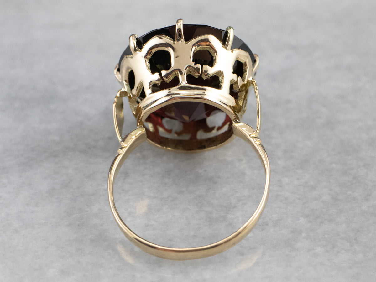 Round Pyrope Garnet Gold Cocktail Ring - Market Square Jewelers